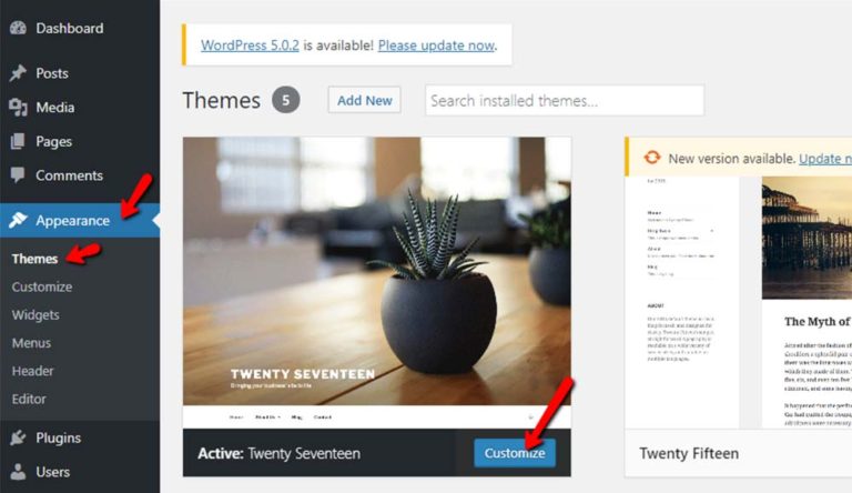 How to Use the Customize Option in WordPress - WPKlik
