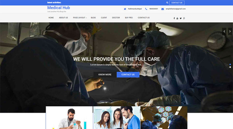 5+ Professional Free Medical WordPress Themes - WPKlik