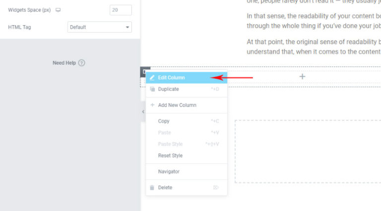 How To Add Edit And Customize Elementor Columns Wpklik