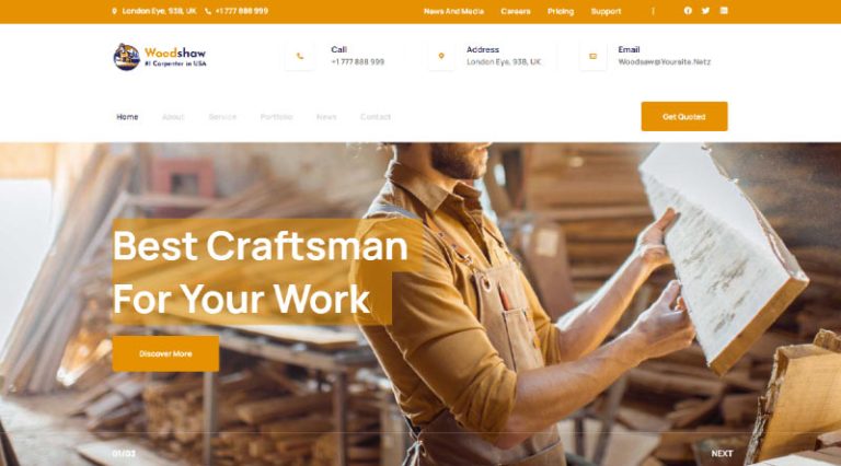 5+ Best Woodworker & Carpenter Website Templates 2023 - WPKlik